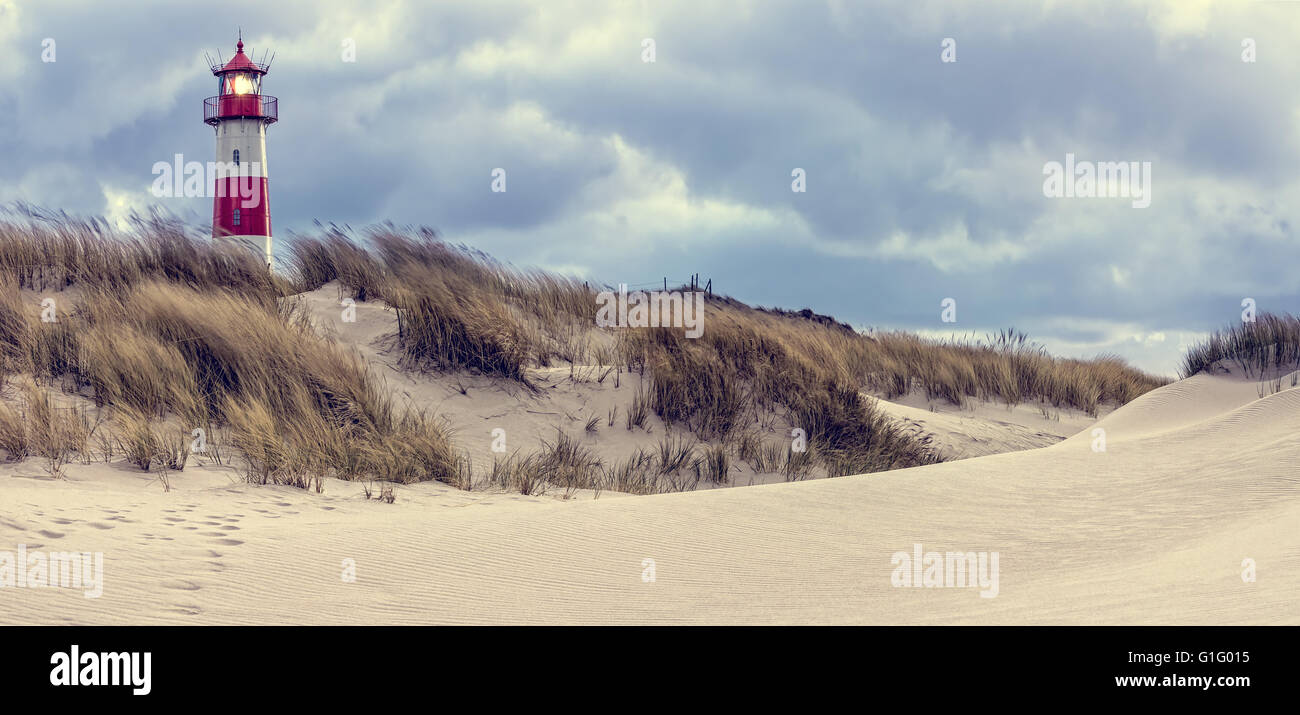 Stormy Weather - Lighthouse at List - Sylt, Germany Stock Photo - Alamy