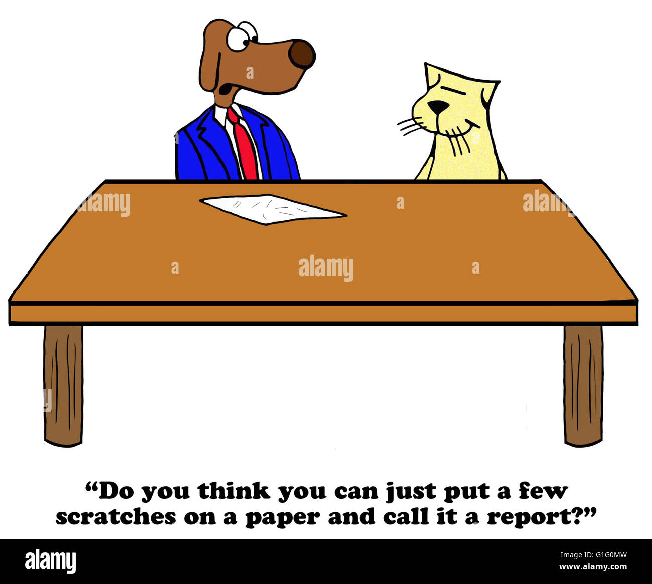 Business cartoon about an insubordinate worker Stock Photo - Alamy
