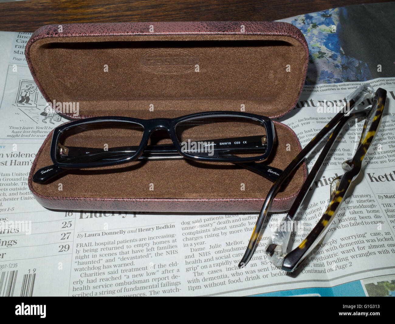 Glasses in case Stock Photo - Alamy