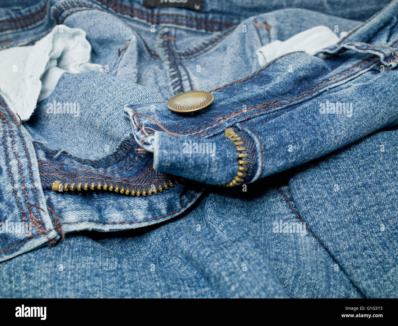 Pair old blue jeans Stock Photo - Alamy