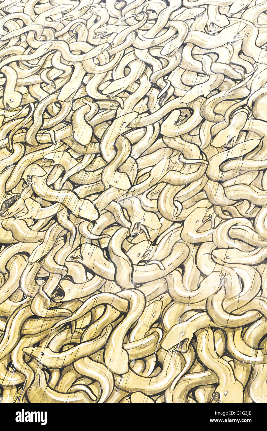 Valencia, Spain - March 30, 2016: Contemporary street art graffiti ...