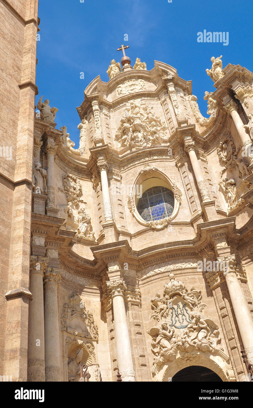 Architectural detail of the Baroque facade of the Metropolitan ...