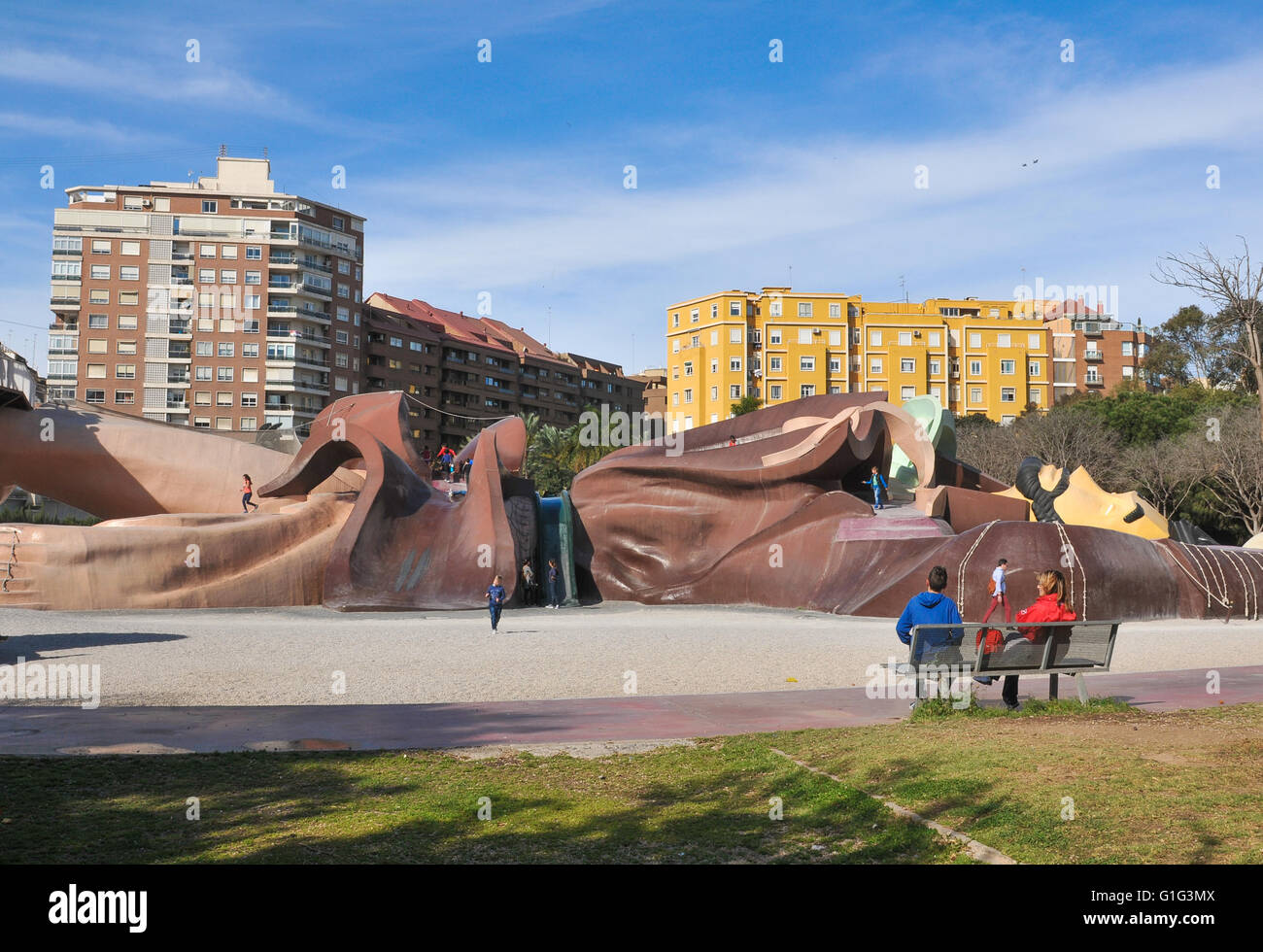 Valencia, Spain - March 30, 2016: People are relaxing on the ...