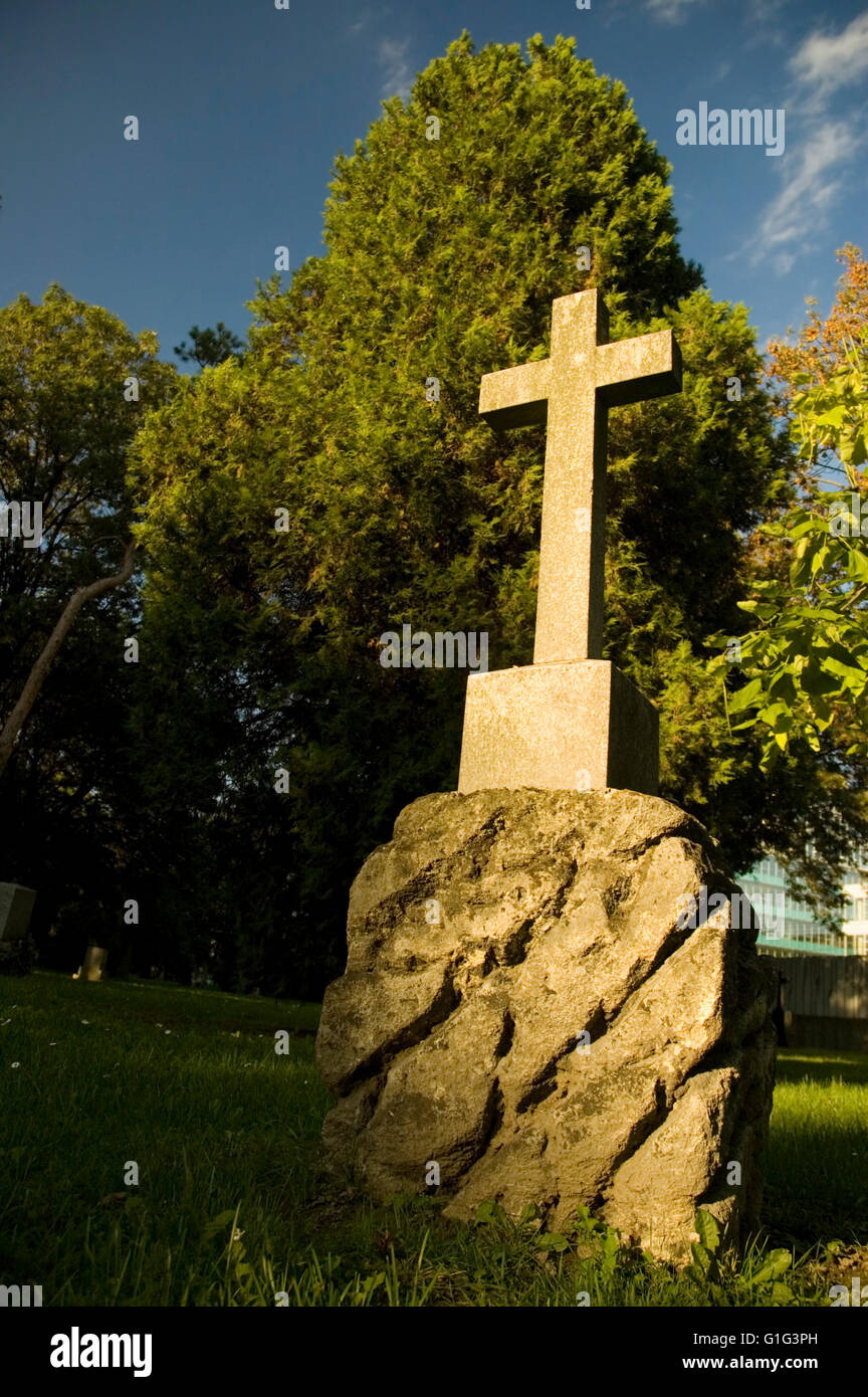 Religious cemetery with fresh green trees and grass Stock Photo - Alamy
