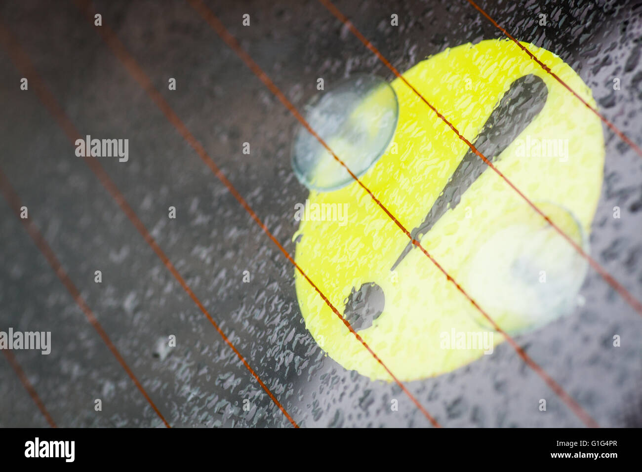 Color image of a beginner driver sign stuck on a car's windshield Stock ...