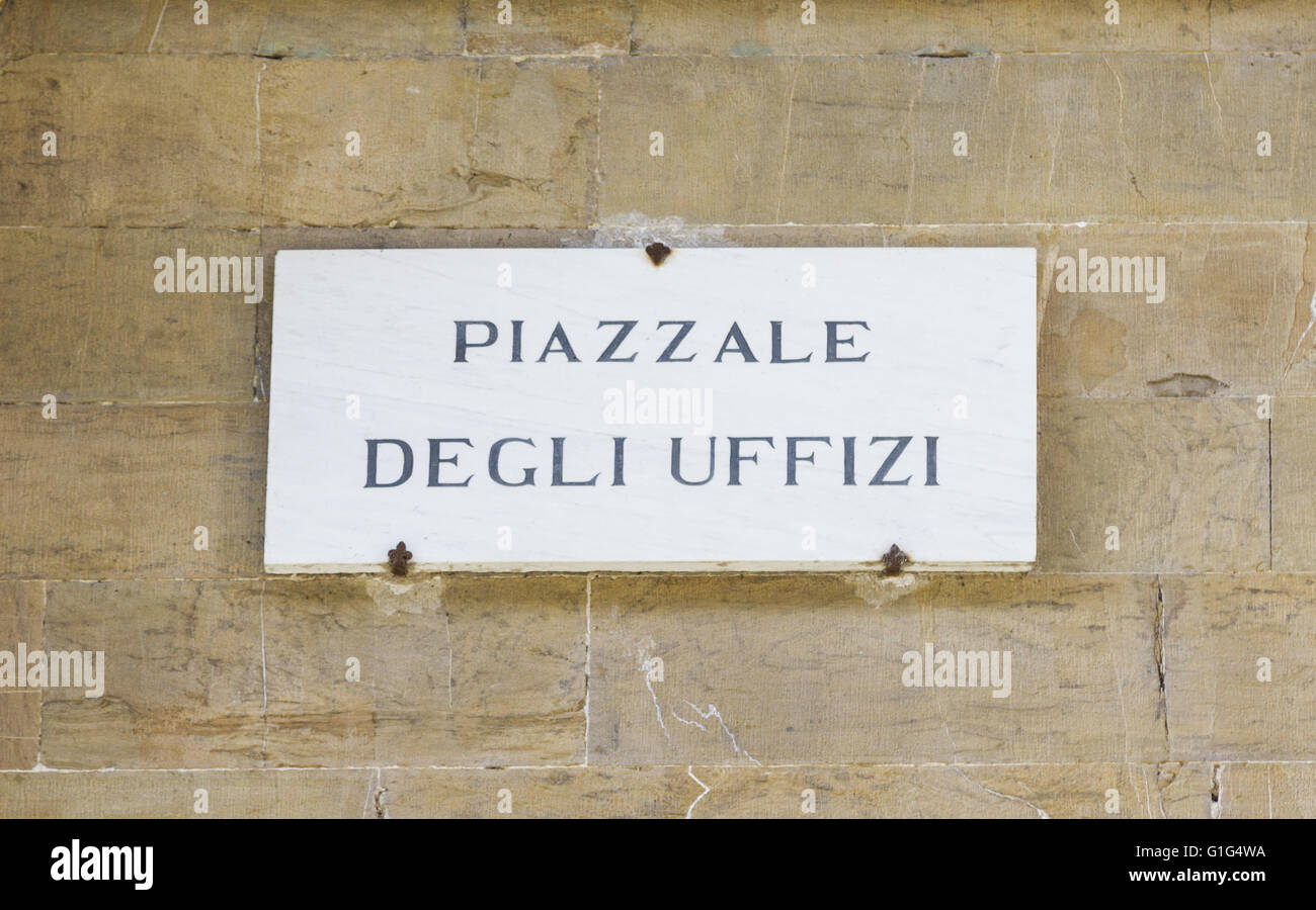 Old traditional road sign in Florence, Italy Stock Photo - Alamy