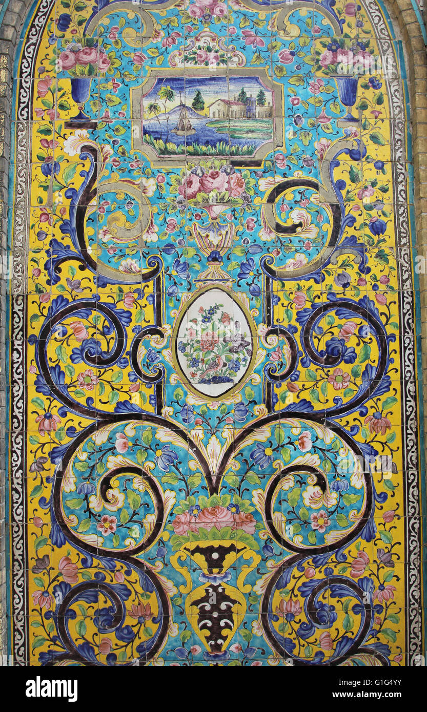 Original Iranian mosaic tiles decoration Stock Photo - Alamy