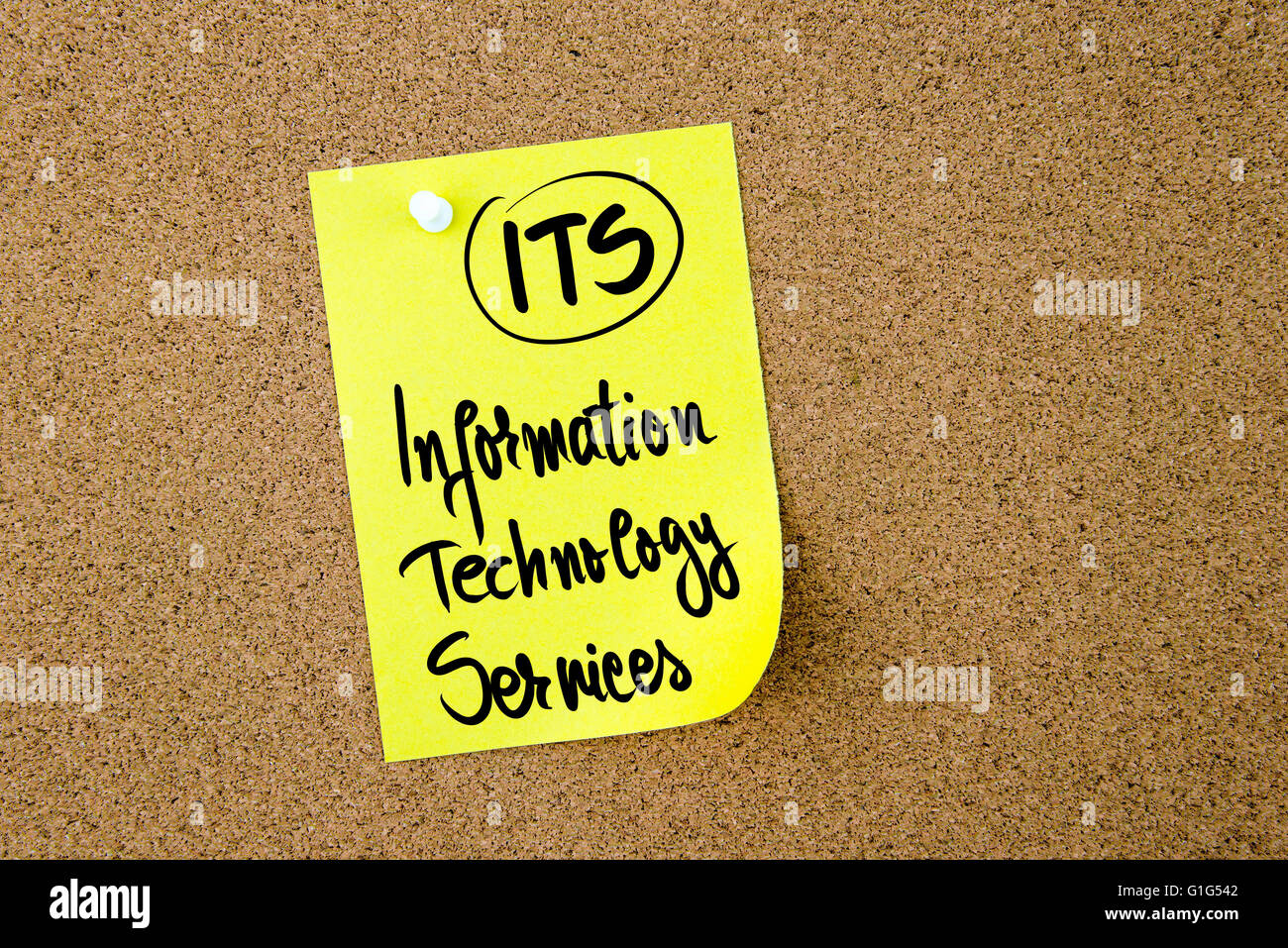 Business Acronym ITS Information Technology Services written on yellow ...