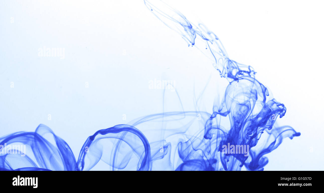 blue ink spreading in water Stock Photo - Alamy