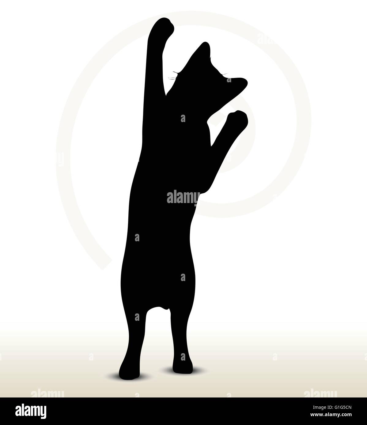 illustration of cat silhouette isolated on white background - in ...