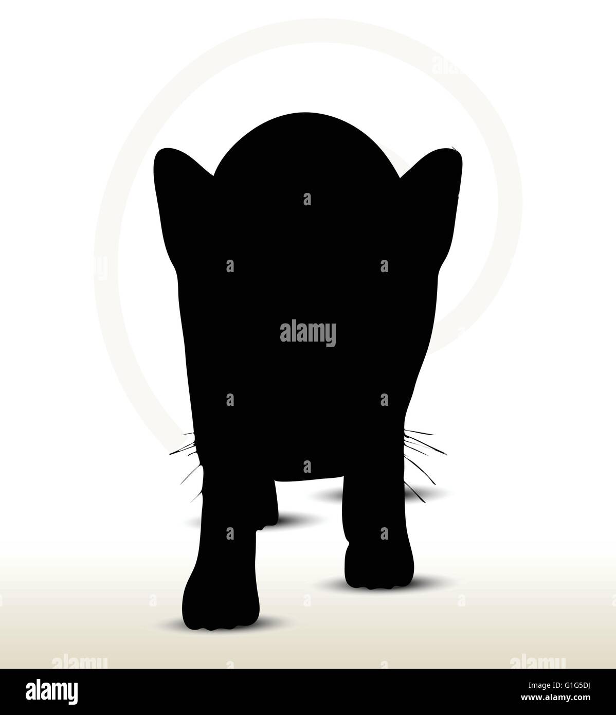 illustration of cat silhouette isolated on white background - in ...