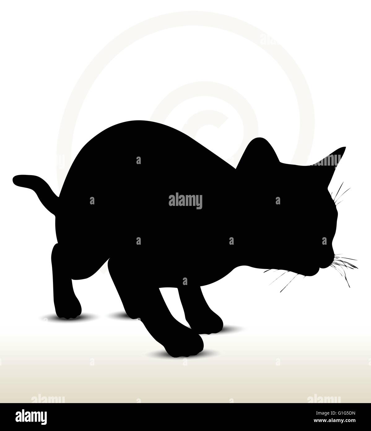 illustration of cat silhouette isolated on white background - in ...