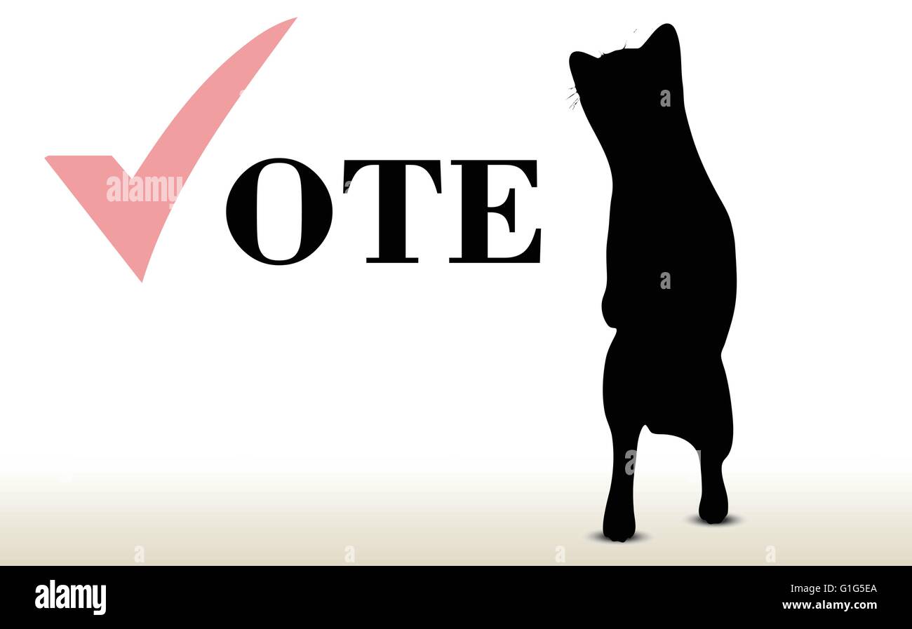 illustration of cat silhouette isolated on white background - in ...