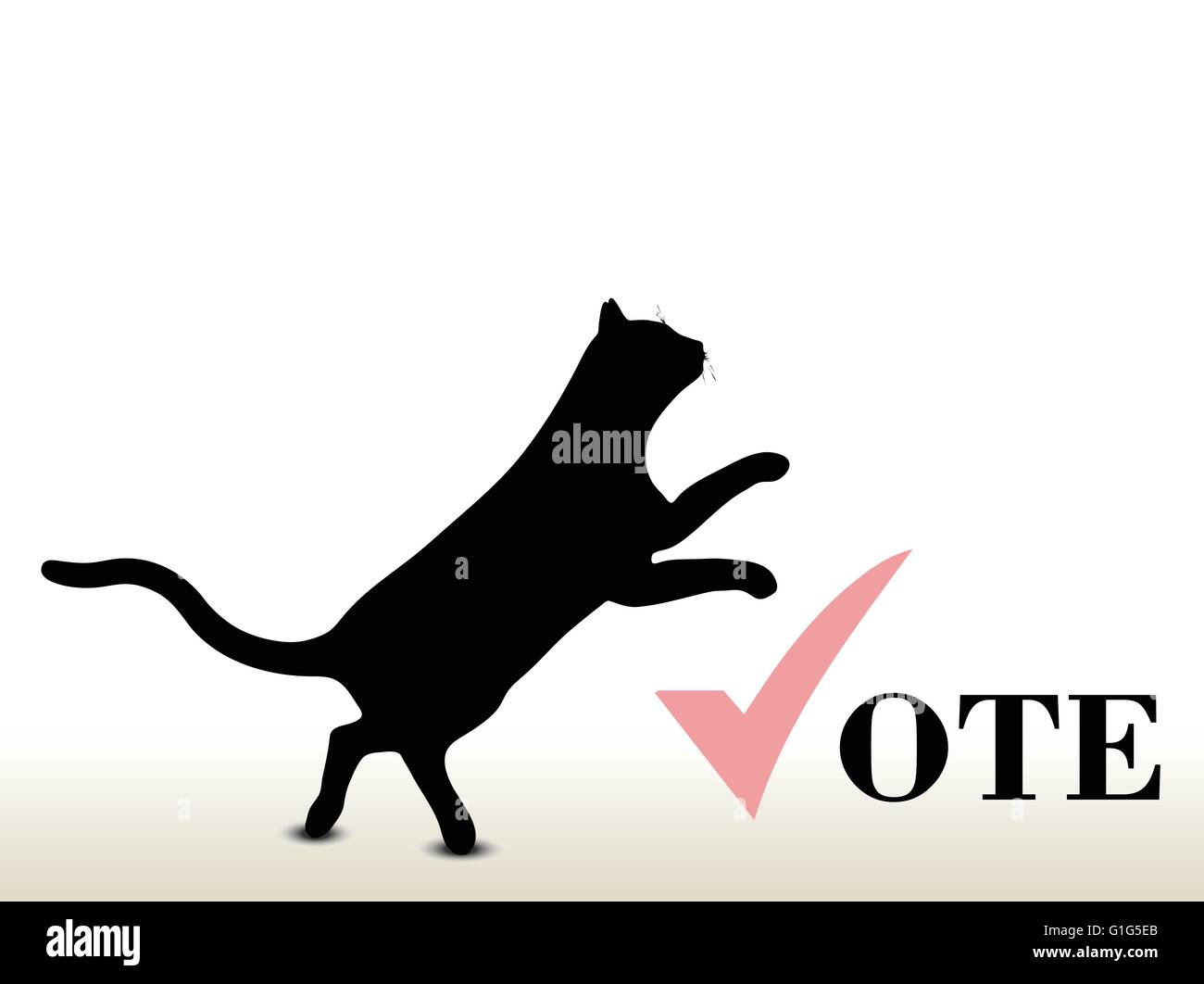 illustration of cat silhouette isolated on white background - in ...