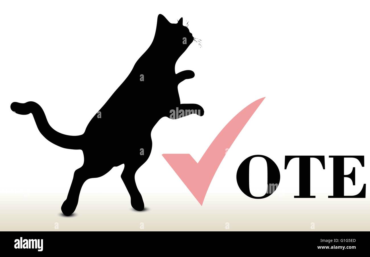 illustration of cat silhouette isolated on white background - in ...