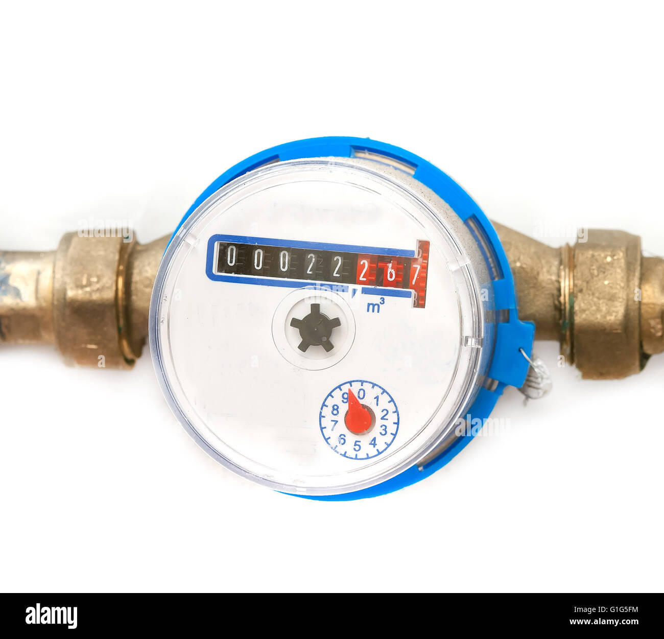 Water meter isolated on white Stock Photo - Alamy