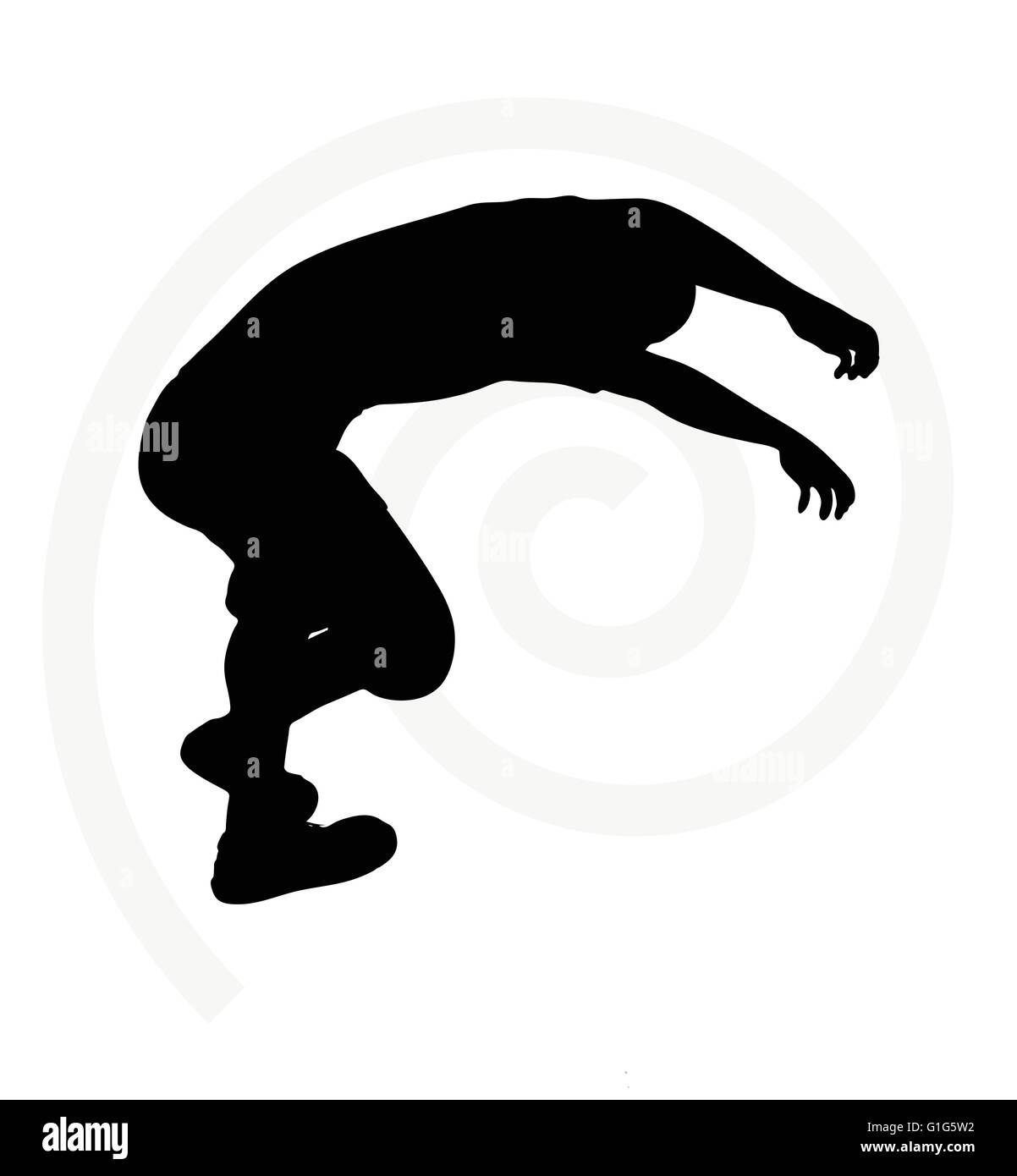 man silhouette isolated on white background - in underhanging or ...