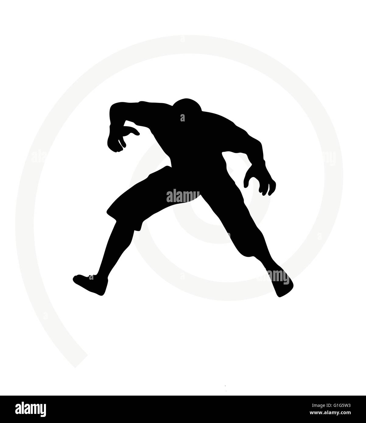 man silhouette isolated on white background - in underhanging or ...