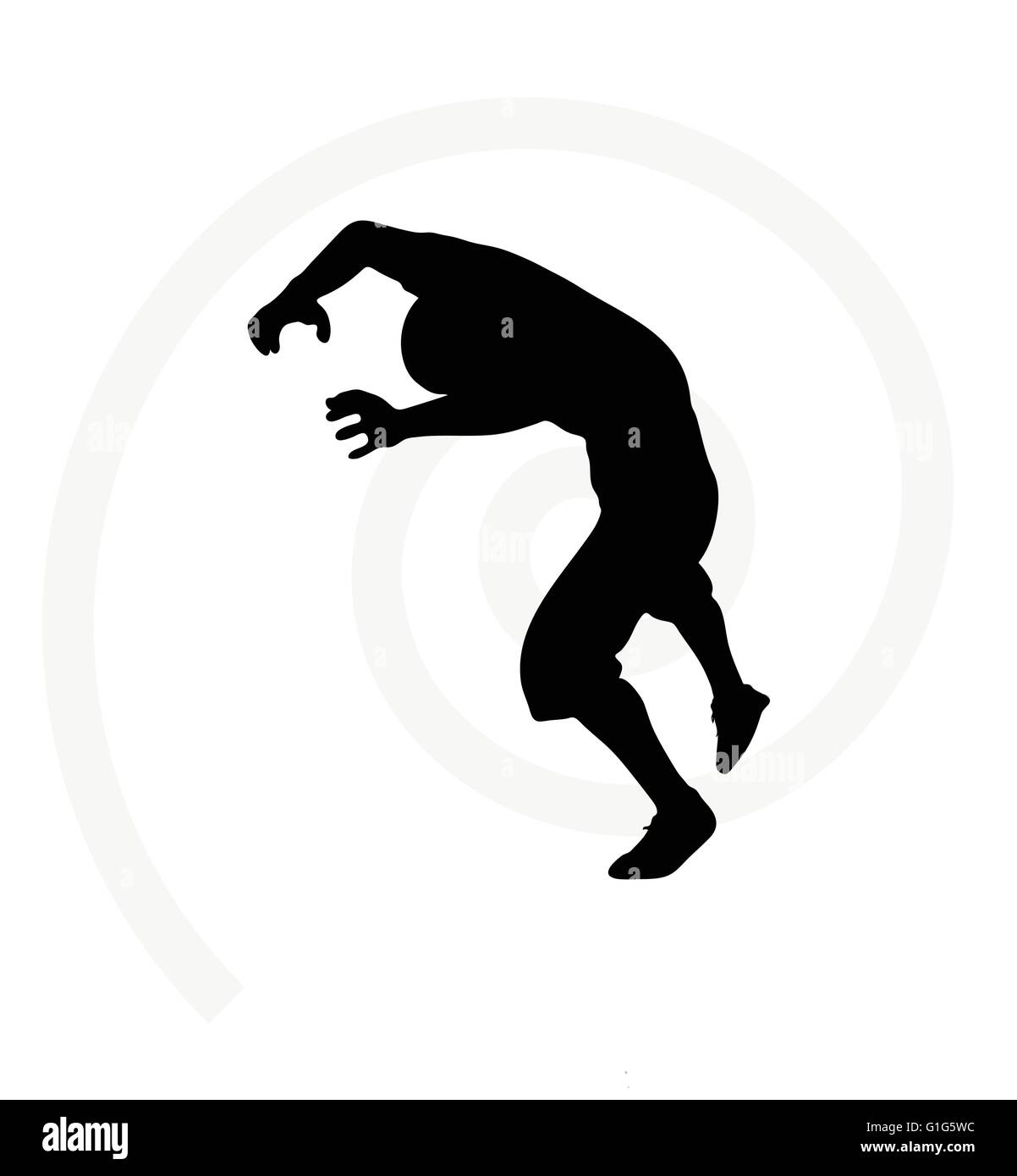 man silhouette isolated on white background - in underhanging or ...