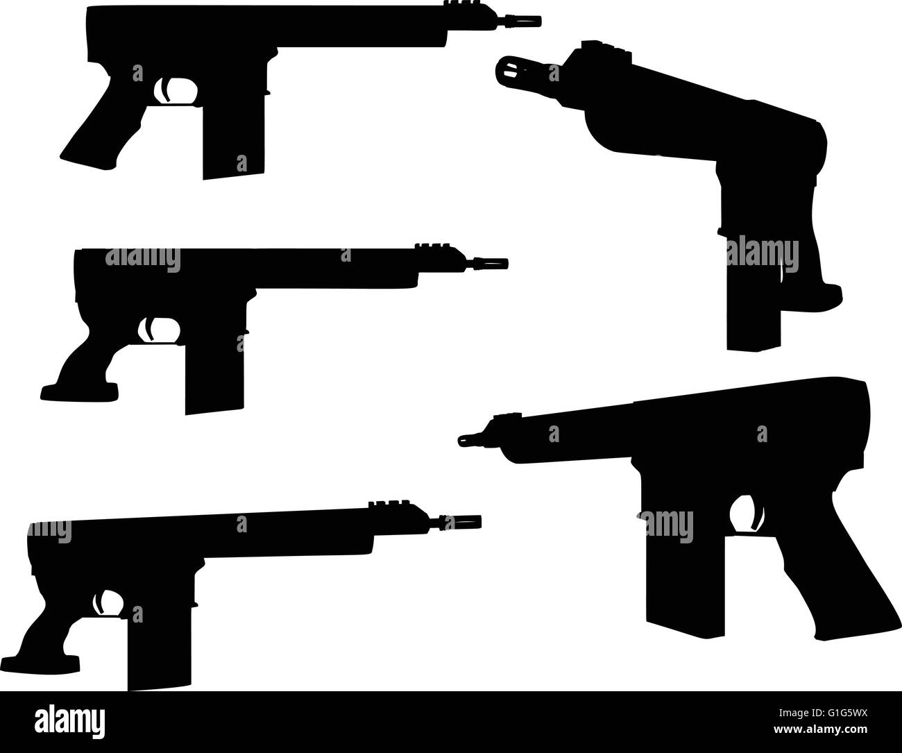 firearm silhouette isolated on white background Stock Vector Image ...