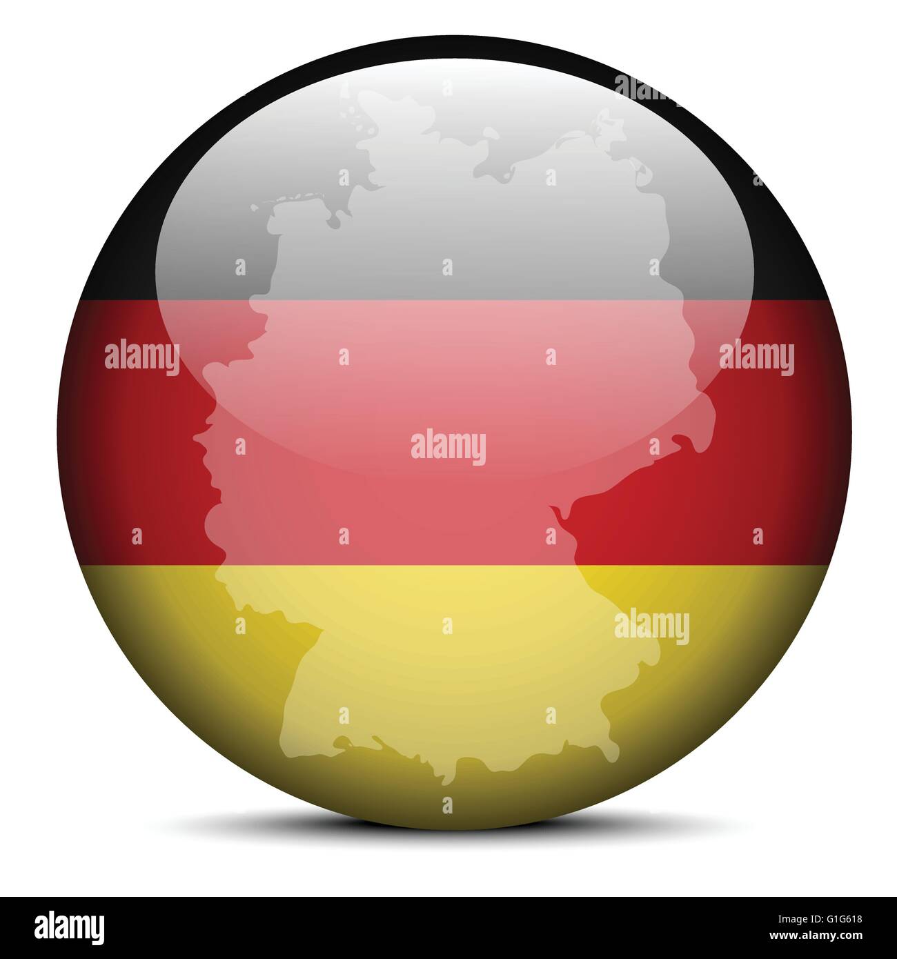 Vector Image - Map on flag button of Federal Republic of Germany Stock ...
