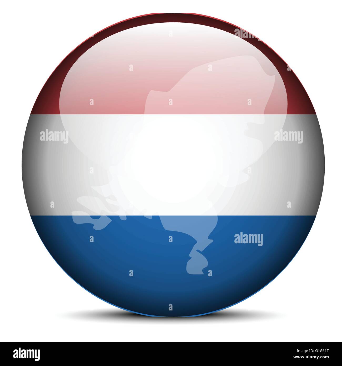 Vector Image - Map on flag button of Kingdom of the Netherlands Stock ...