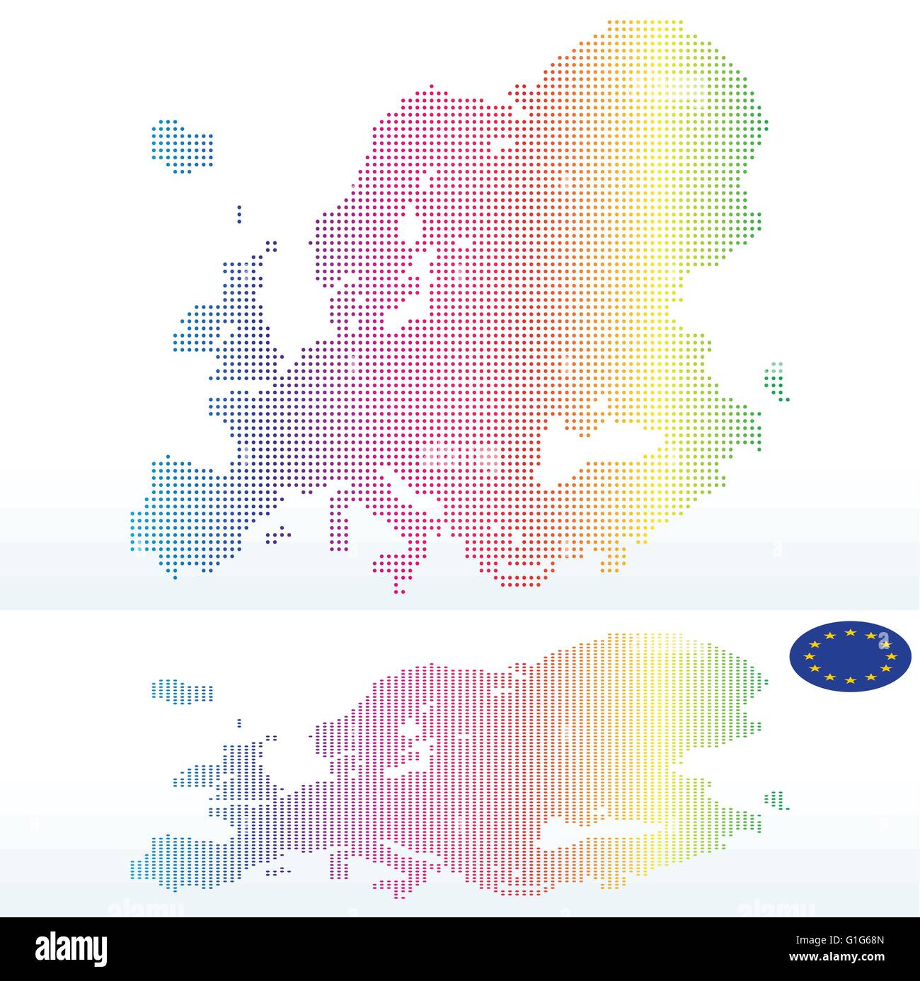 Vector Image - Map of Continent of Europe with with Dot Pattern Stock ...
