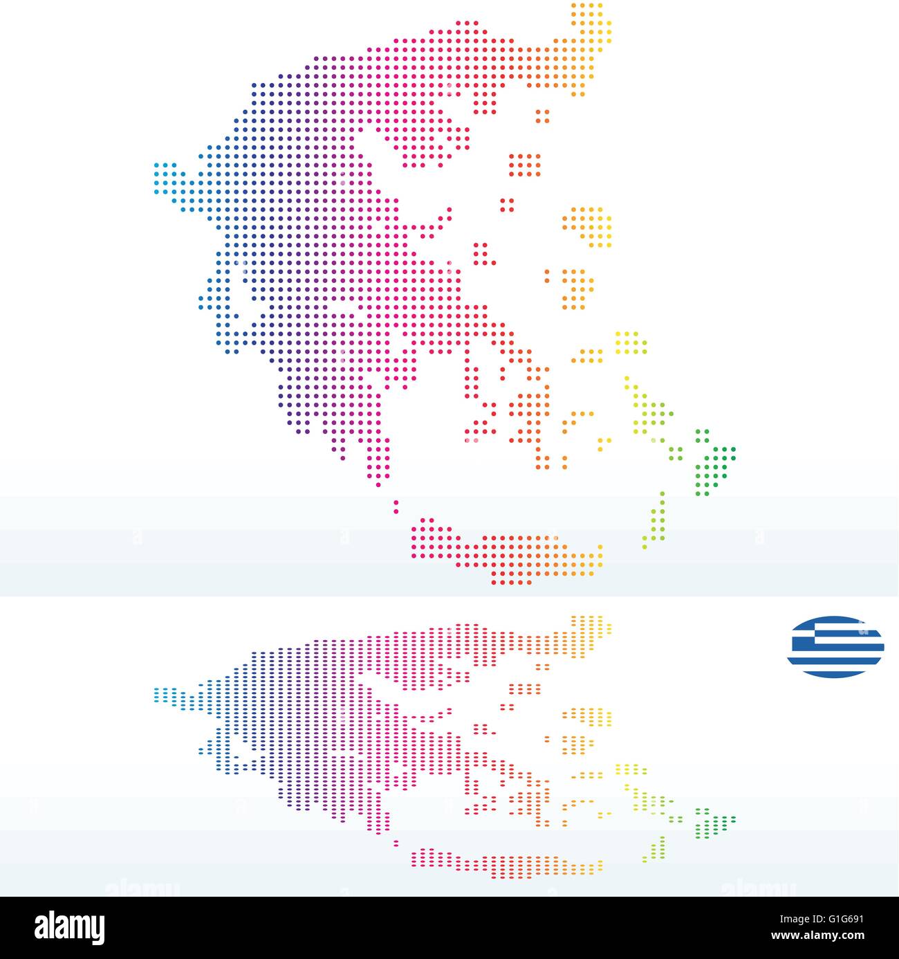 Vector Image - Map of Hellenic Republic, Greece with with Dot Pattern ...