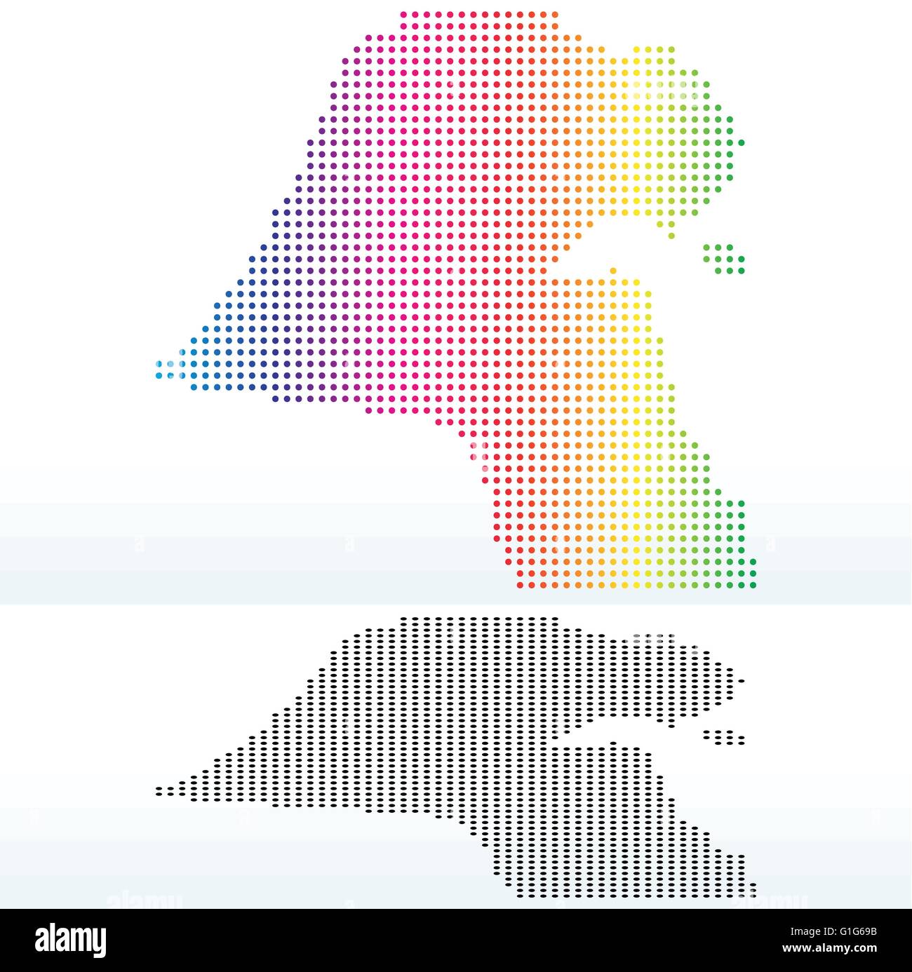 Vector Image - Map of State of Kuwait with with Dot Pattern Stock ...