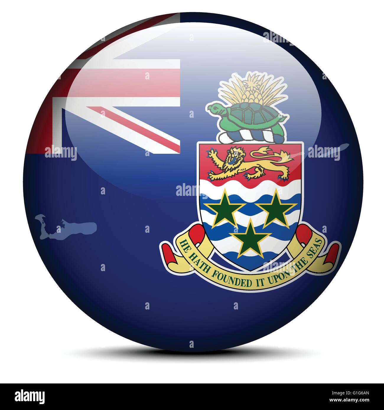 Vector Image - Map on flag button of Cayman Islands Stock Vector Image ...