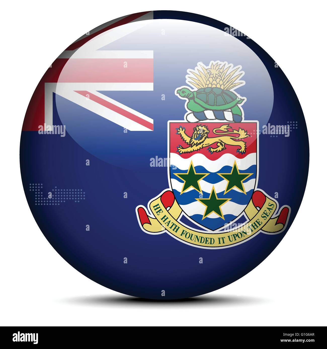 Vector Image - Map with Dot Pattern on flag button of Cayman Islands ...