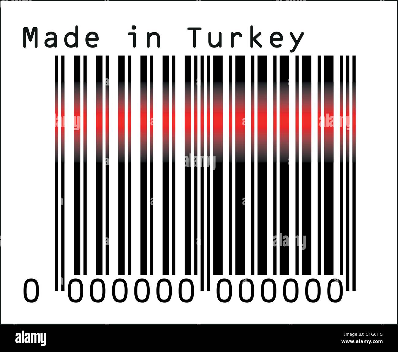 Vector Illustration of Barcode or Bar Code icon and red laser sensor ...
