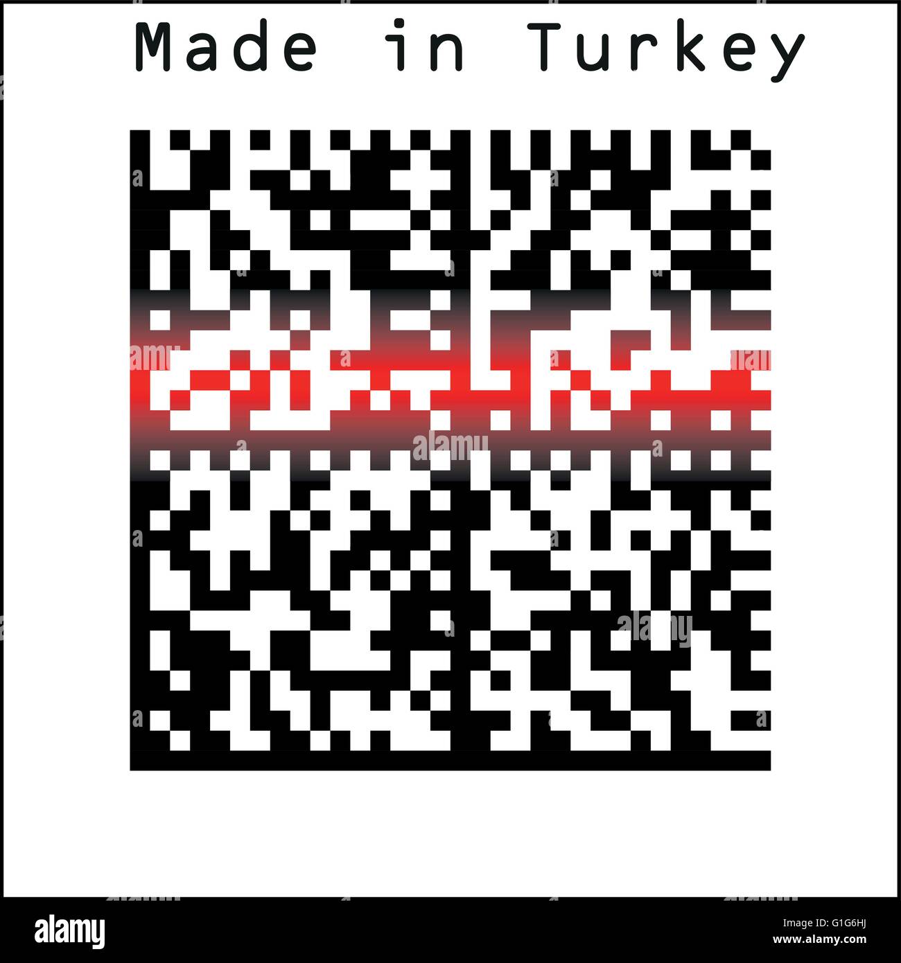 Vector Illustration of Barcode or Bar Code icon and red laser sensor ...