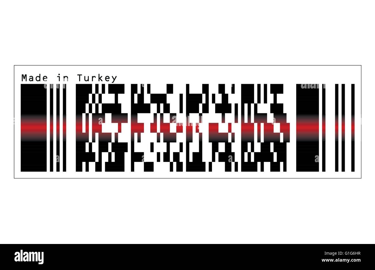 Vector Illustration of Barcode or Bar Code icon and red laser sensor ...