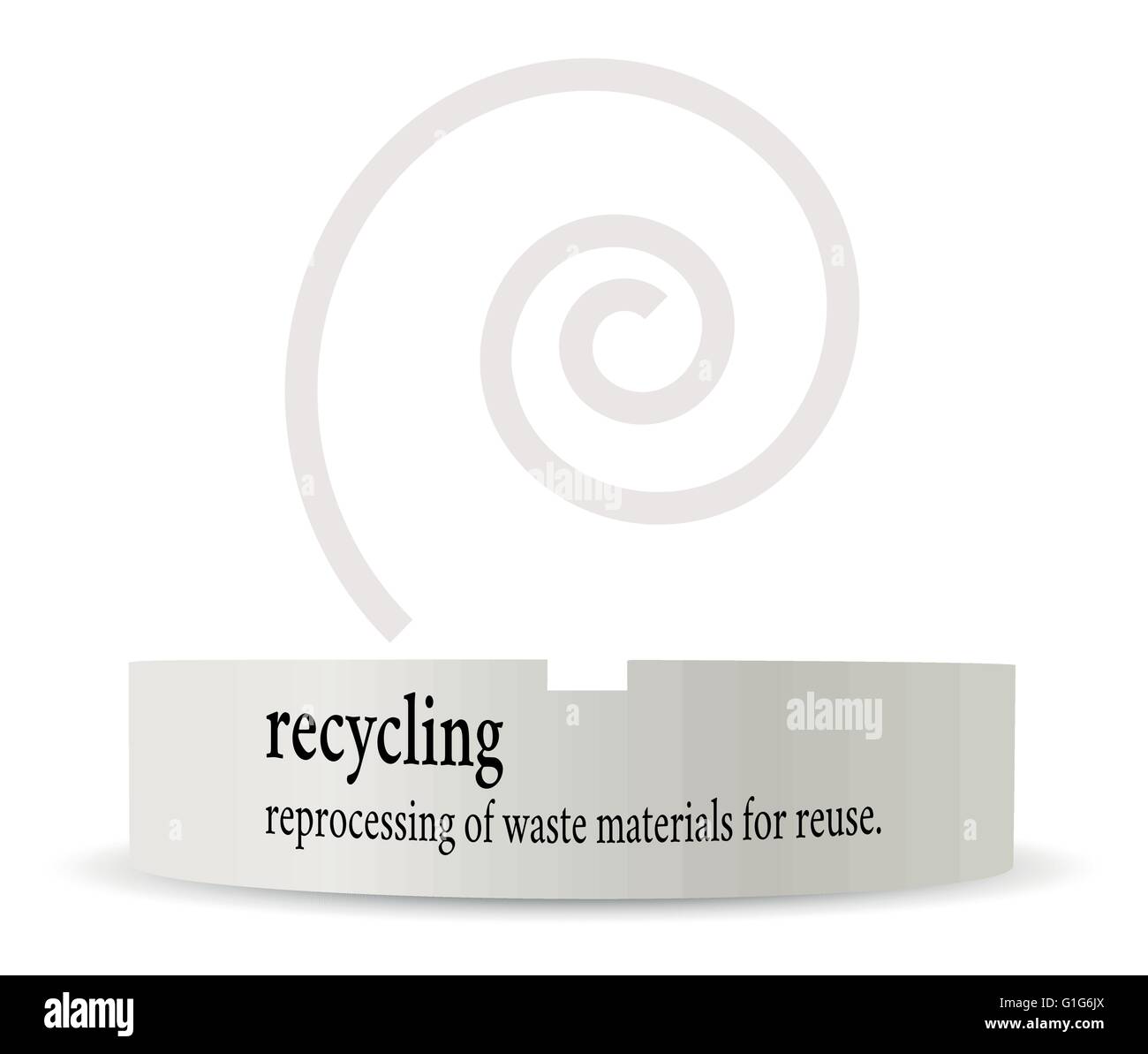 Vector Illustration - dictionary word of recycling on ashtray Stock ...