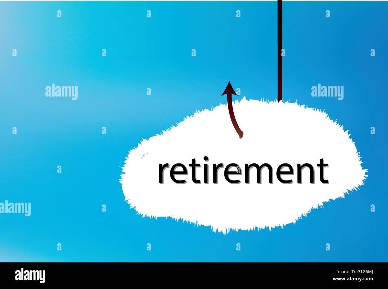 Vector Illustration - retirement text cloud on blue back ground Stock ...
