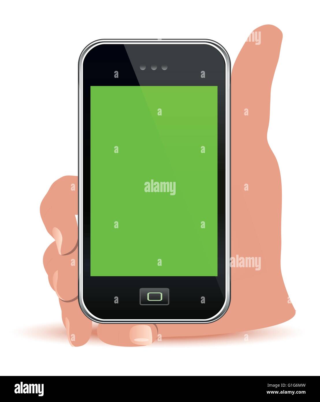 Vector Illustration - Hand Holding A Cell Phone Stock Vector Image ...