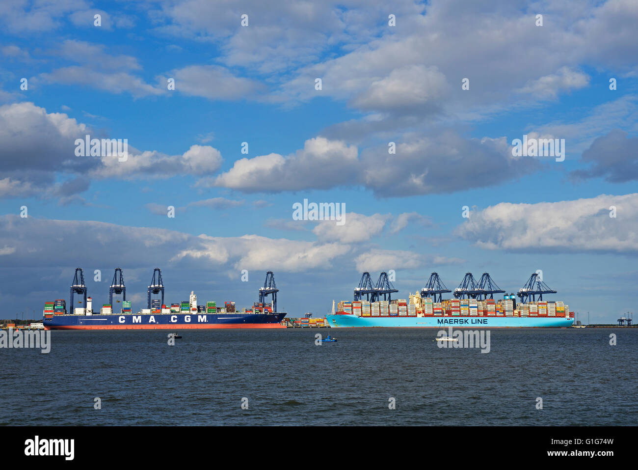 Container ships at Harwich, Essex, England UK Stock Photo - Alamy