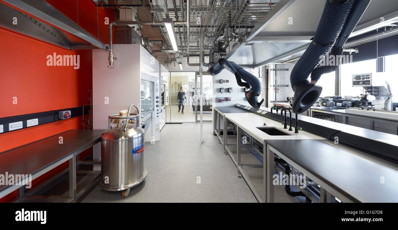Lab interior with red wall. Graphene Institute, University of ...