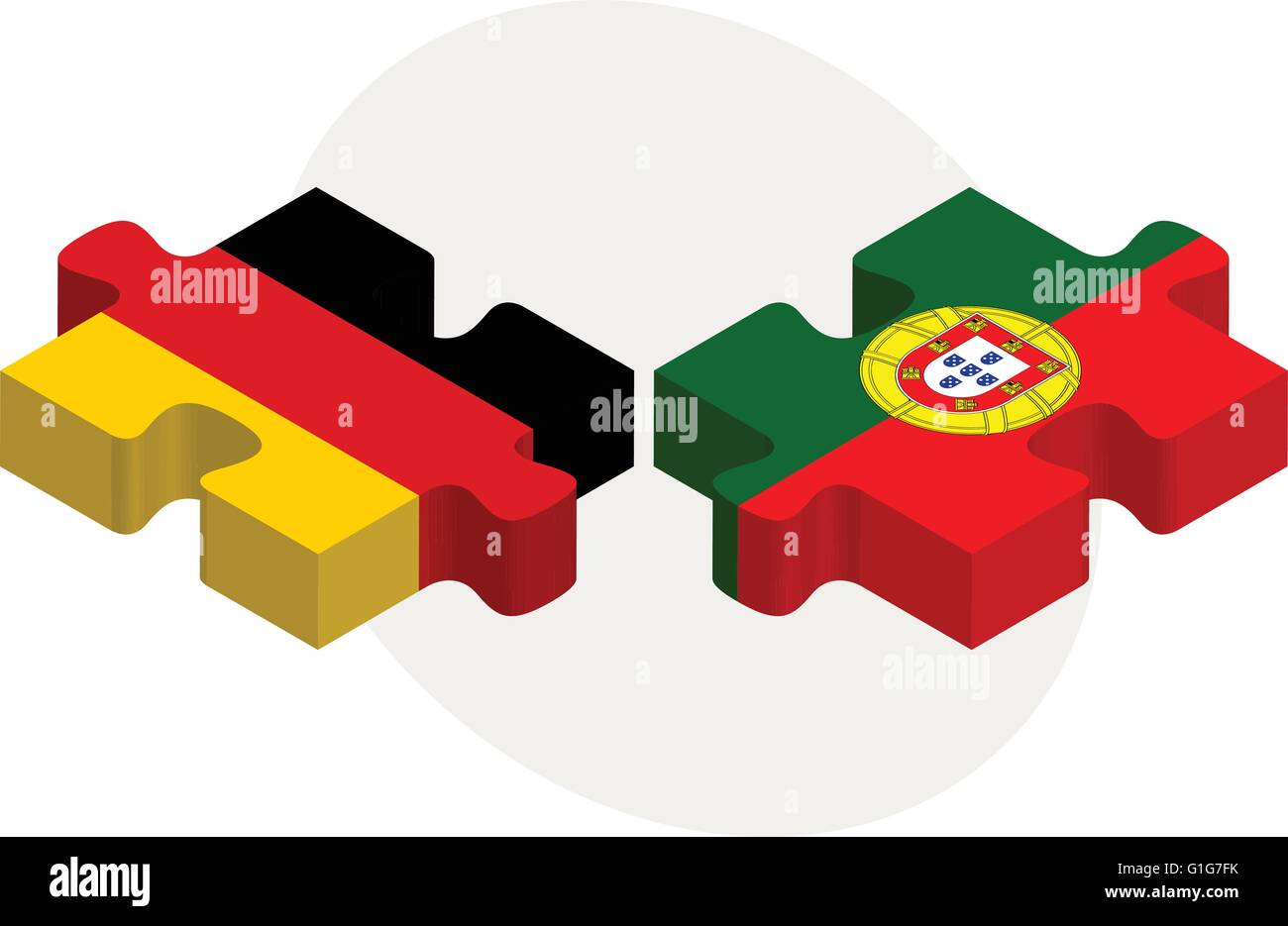 Vector illustration of German and Portuguese Flags in puzzle isolated ...