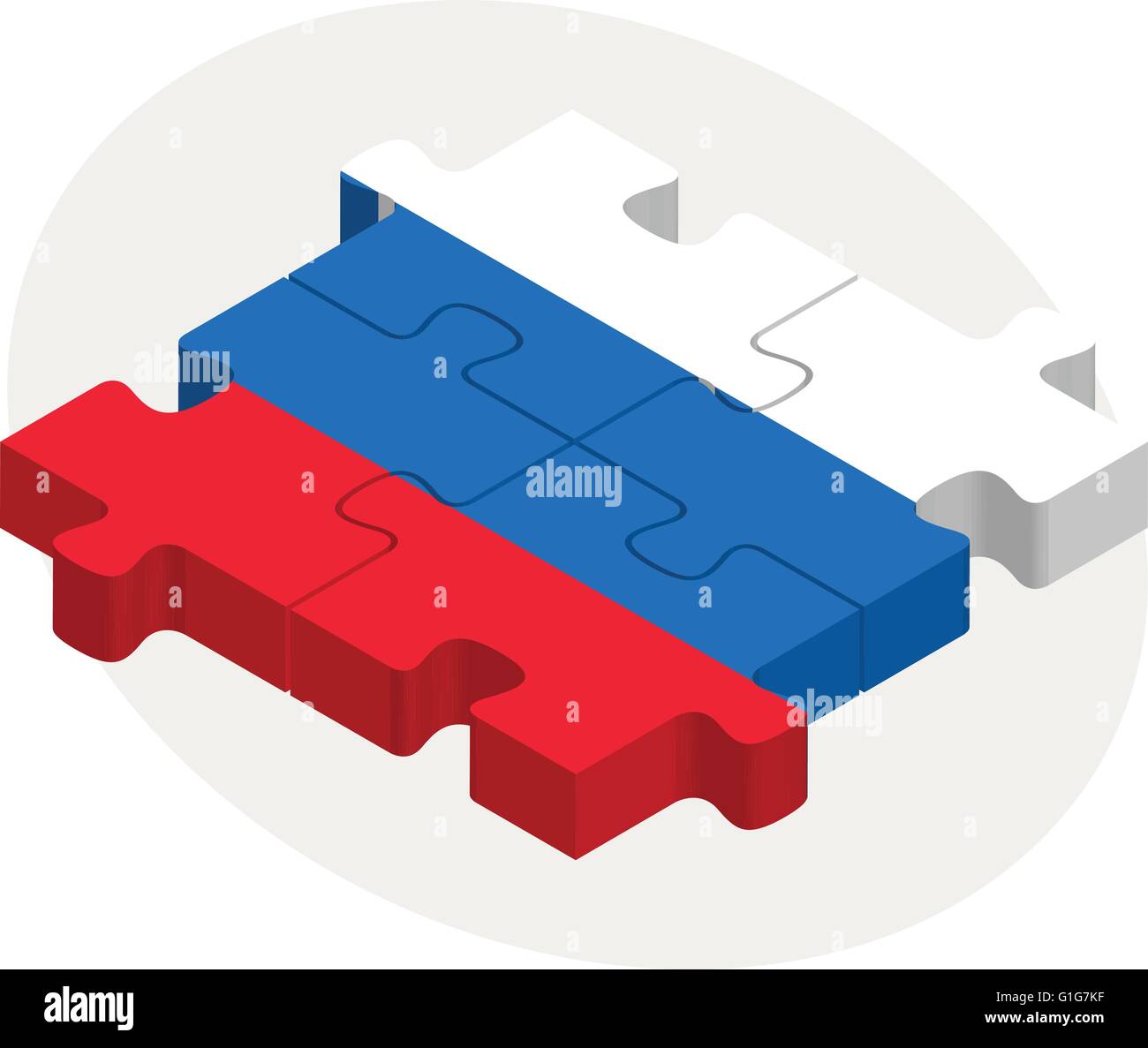 Vector illustration of Russian Flag in puzzle isolated on white ...