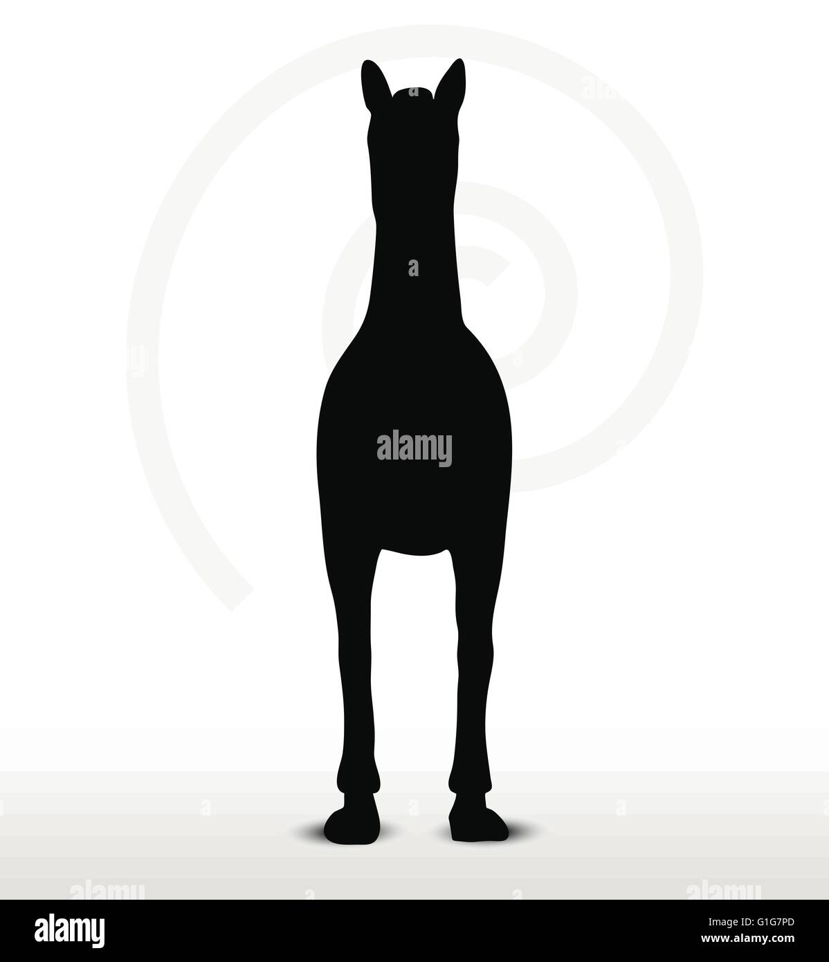 EPS 10 Vector - horse silhouette in standing still position Stock ...