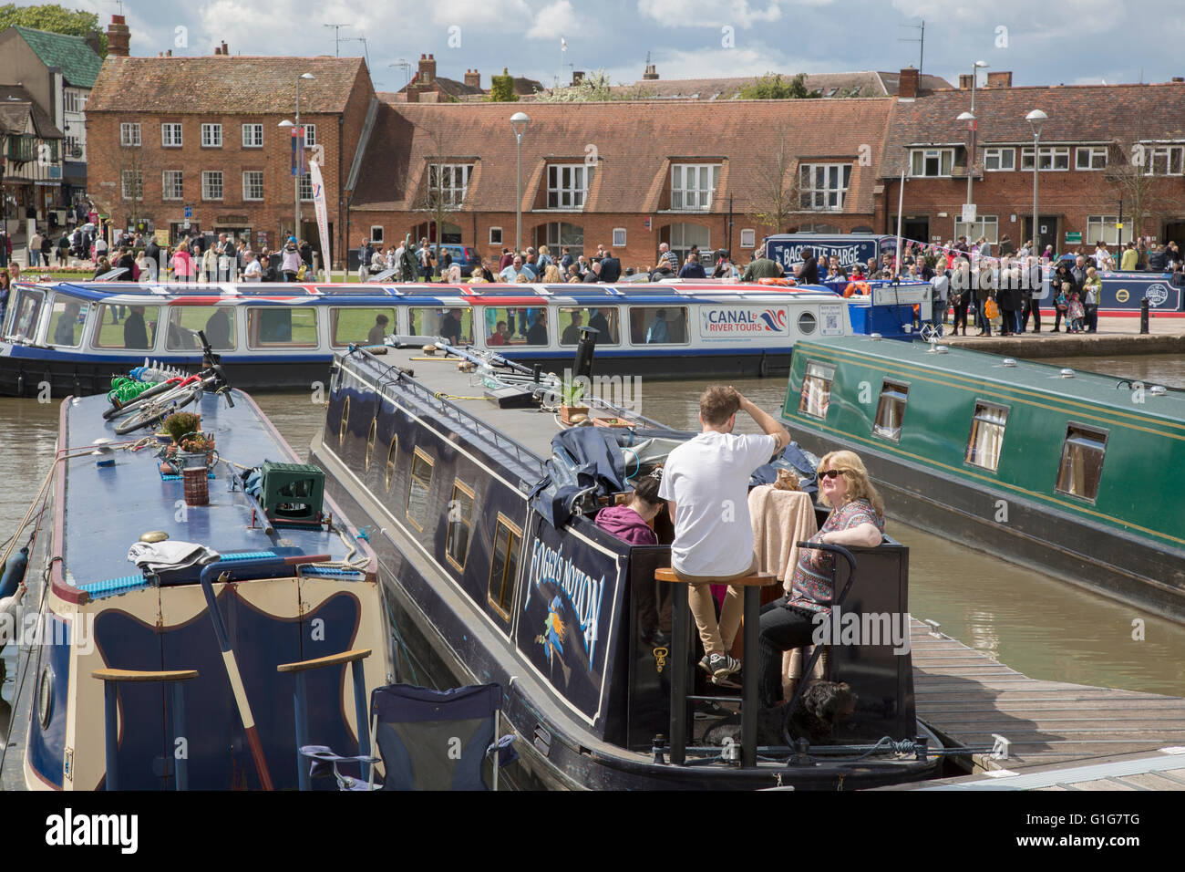 River Avon and Canal Basin; Stratford Upon Avon; England Stock Photo ...