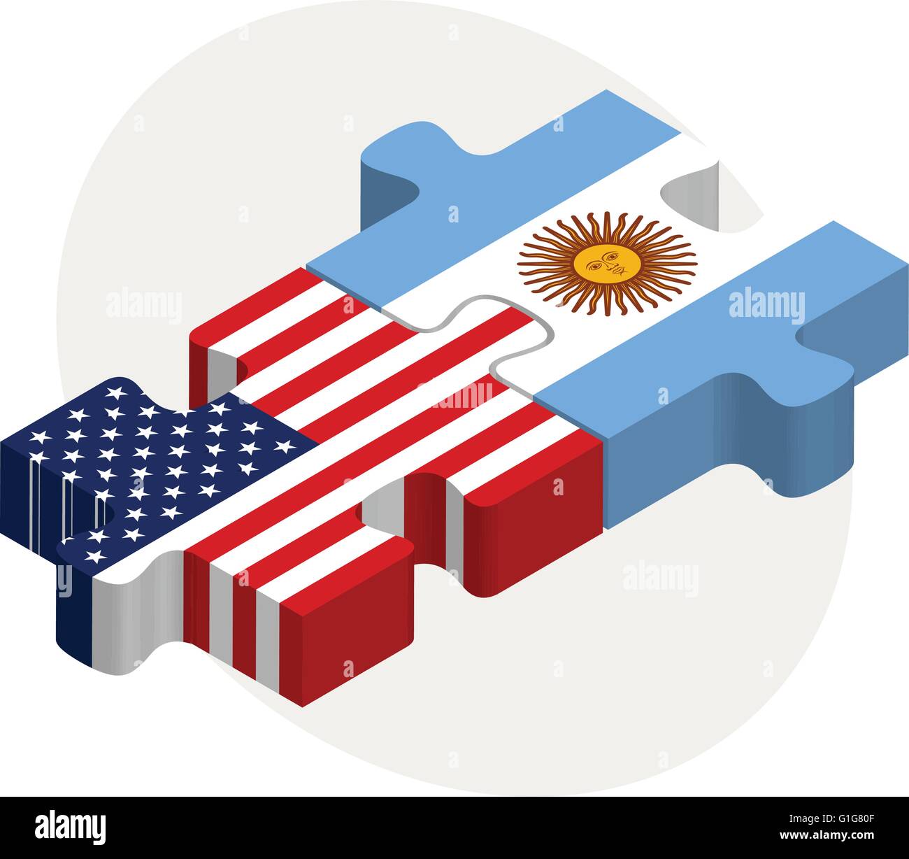 Vector Image - USA and Argentina Flags in puzzle isolated on white ...