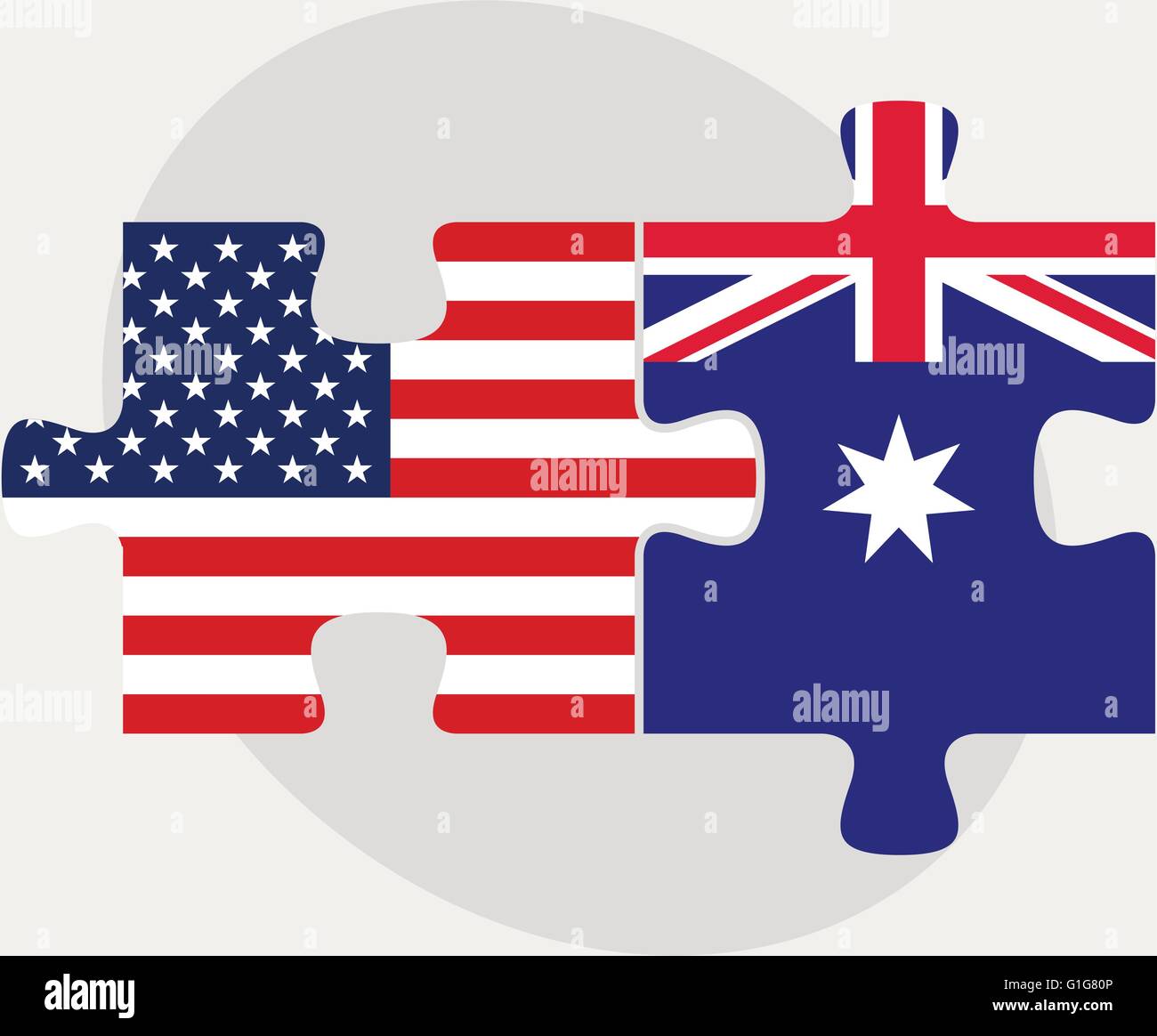 Vector Image - USA and Australia Flags in puzzle isolated on white ...