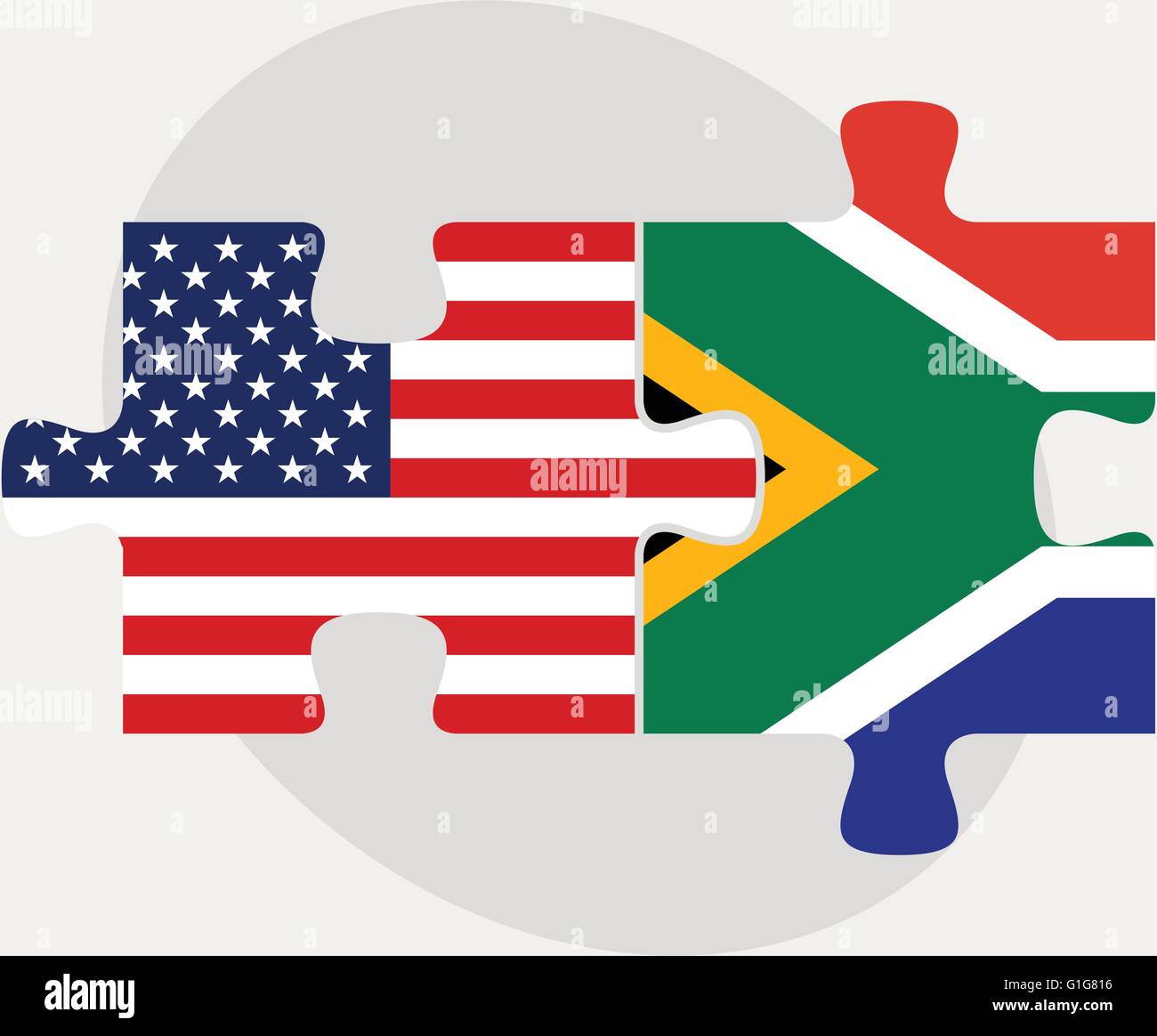 Vector Image - USA and South Africa Flags in puzzle isolated on white ...
