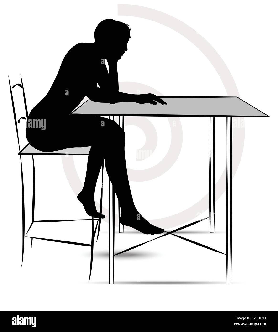 Sitting exhaustion Stock Vector Images - Alamy