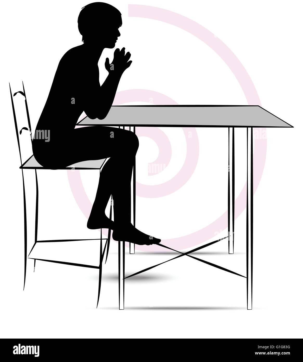 Table of people cut out Stock Vector Images - Alamy