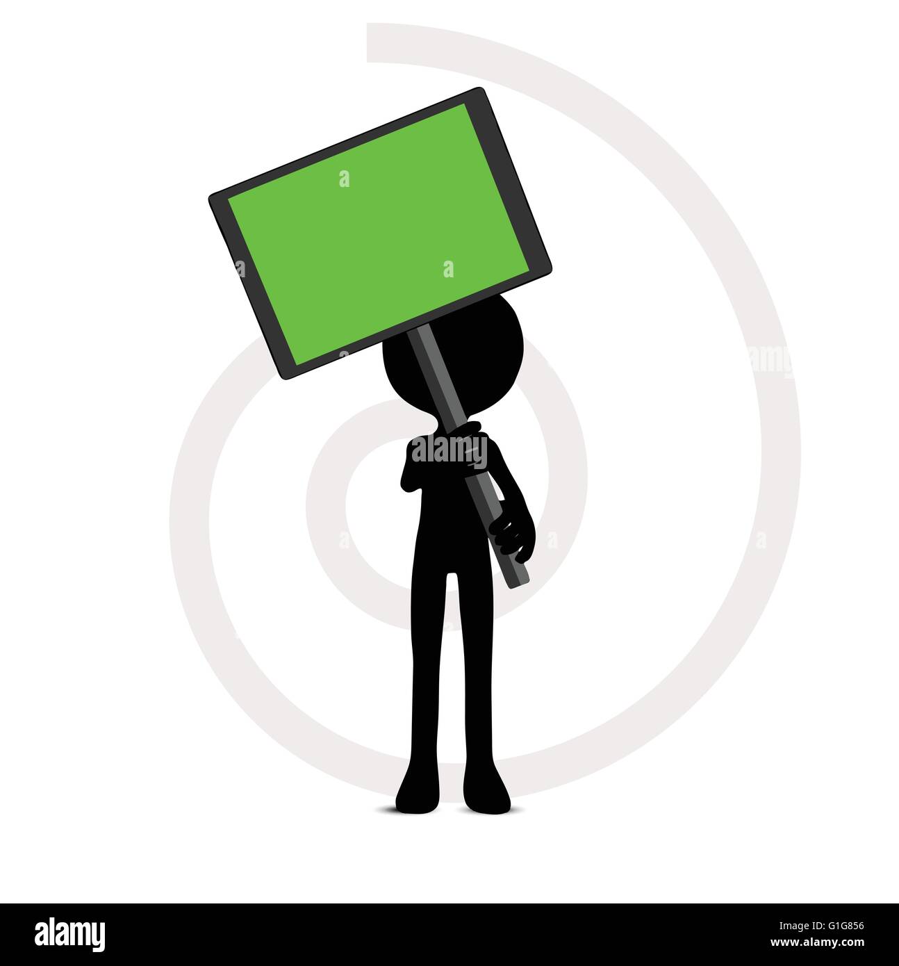 EPS Vector 10 - 3d man holding an object for giving message Stock ...