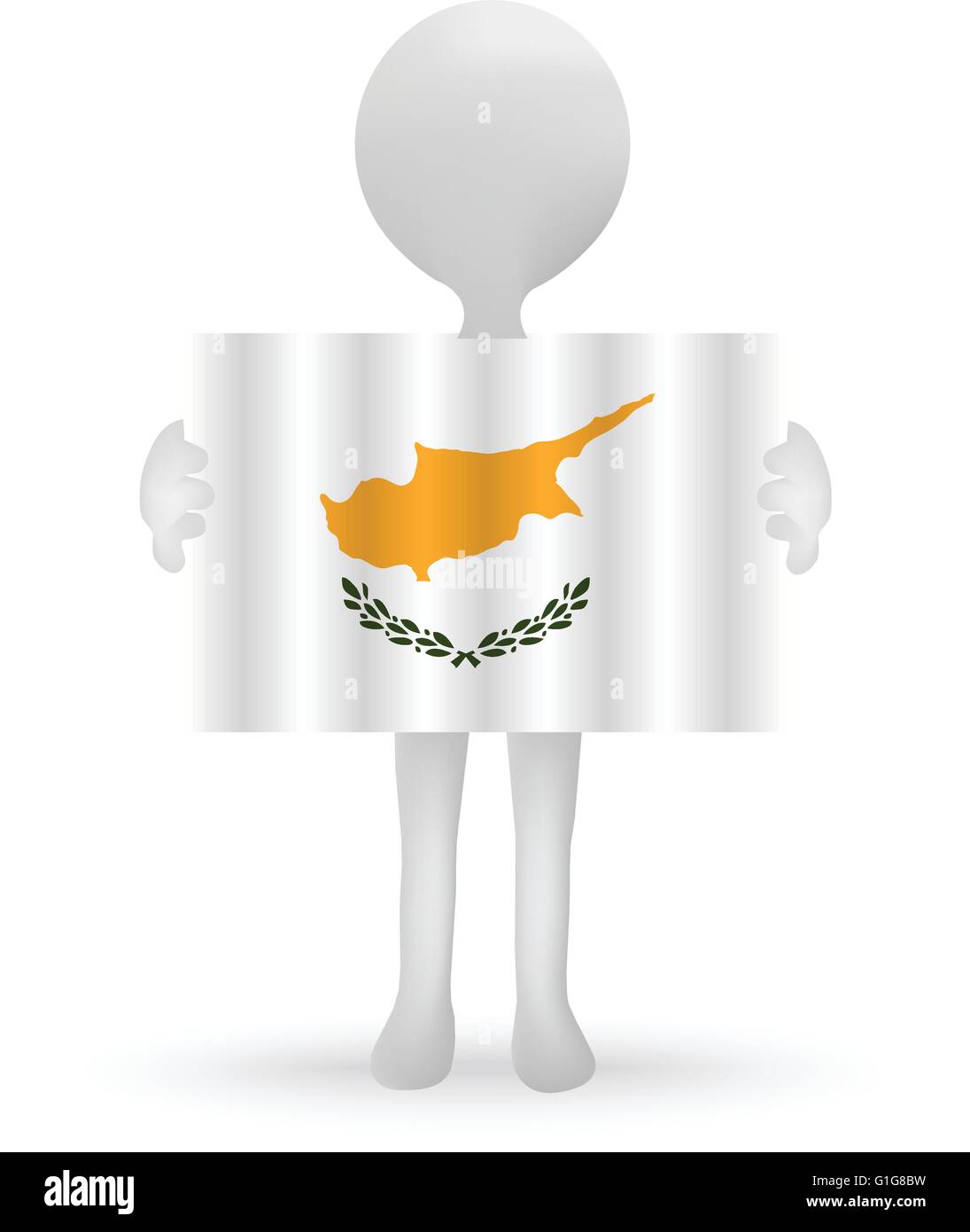 small 3d man holding a Cyprus Flag Stock Vector Image & Art - Alamy